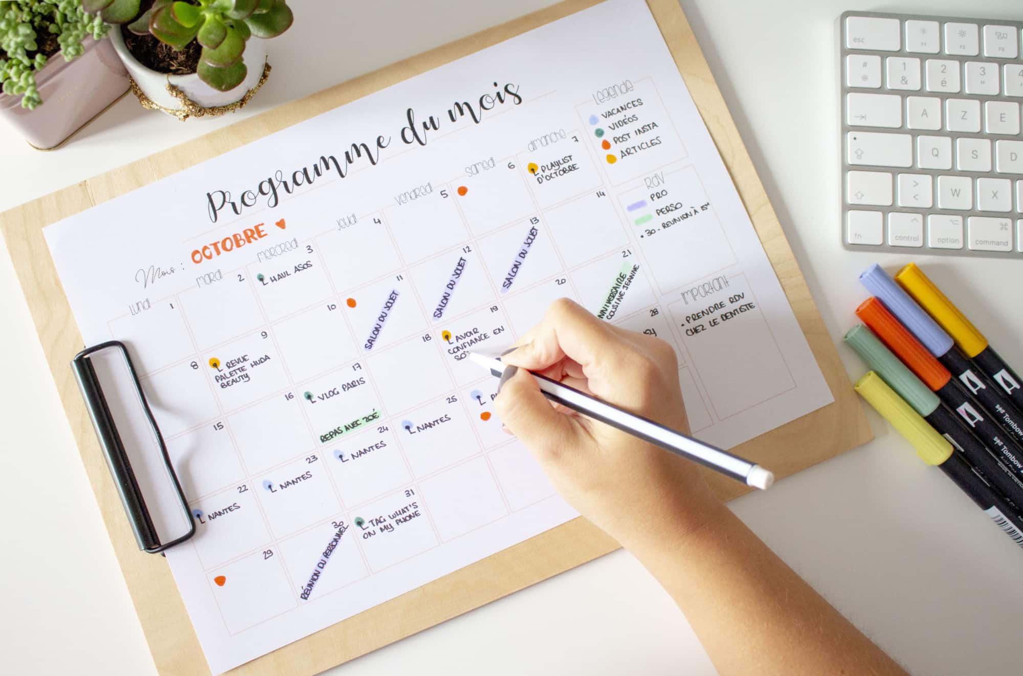 Comment faire un planning pour un événement